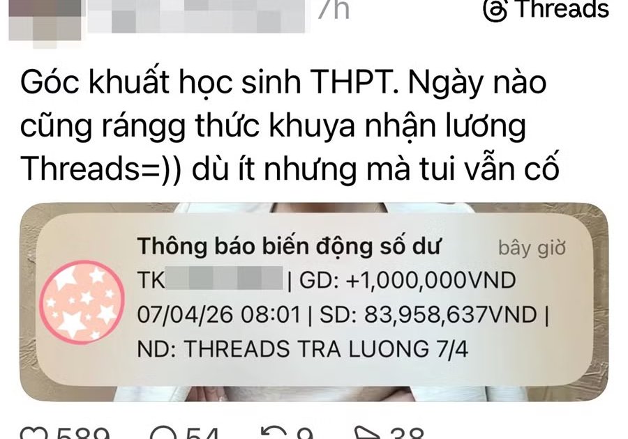 Rộ tin “Threads trả lương” 1 triệu đồng/ngày, thực hư chuyện nhận tiền ...