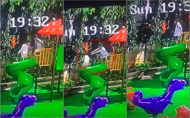 Bé gái bị đẩy ngã lộn cổ từ độ cao 1.5m ở sân chơi chung cư, gia đình ...